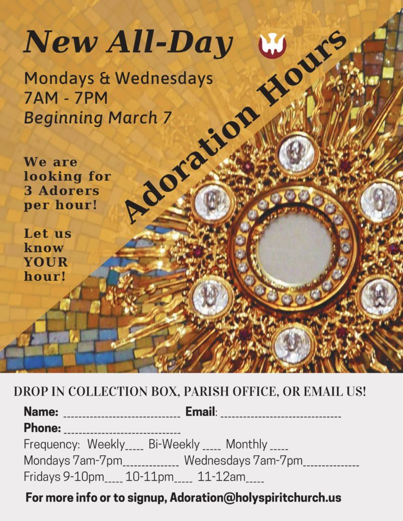 Holy Hour & Eucharistic Adoration - Holy Spirit Parish